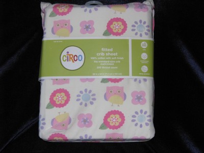 CIRCO LOVE N AND NATURE BABY TODDLER FITTED CRIB SHEET OWL FLOWER BIRD ...