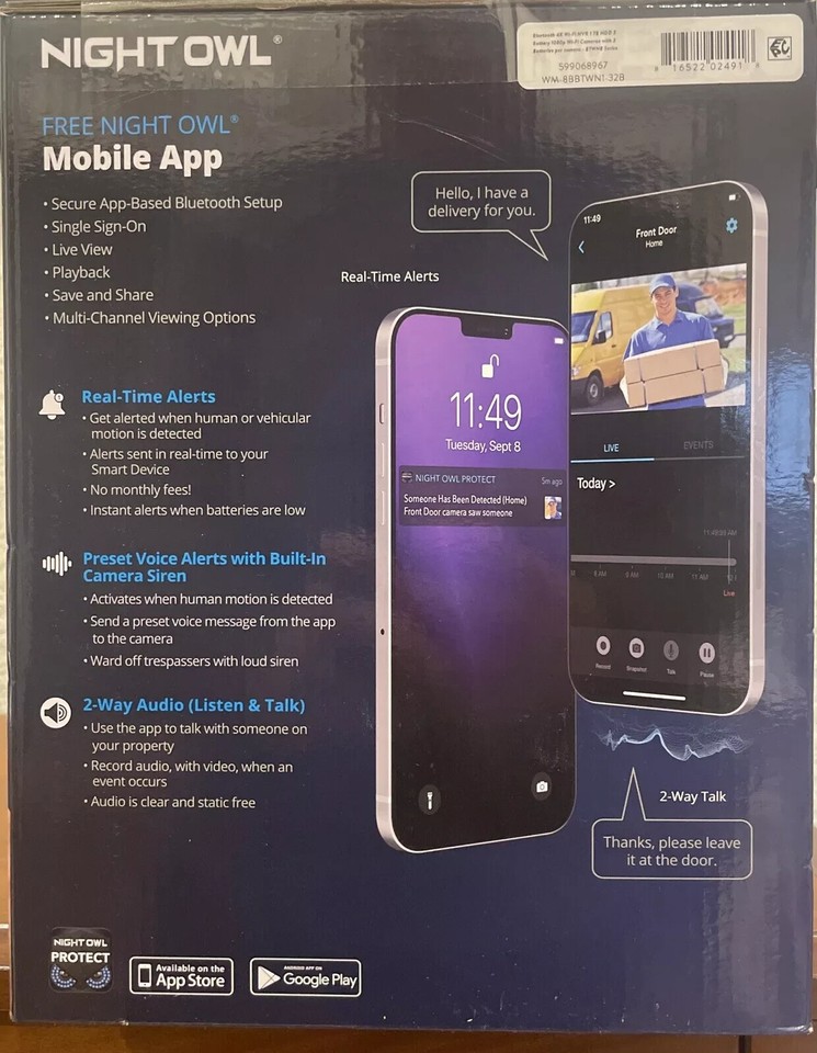 Night Owl - Battery Wi-Fi 3 Camera Security System wth Battery Backup ...