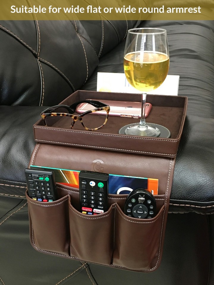 Arm chair caddy, Recliner armrest organizer for TV remote with ...