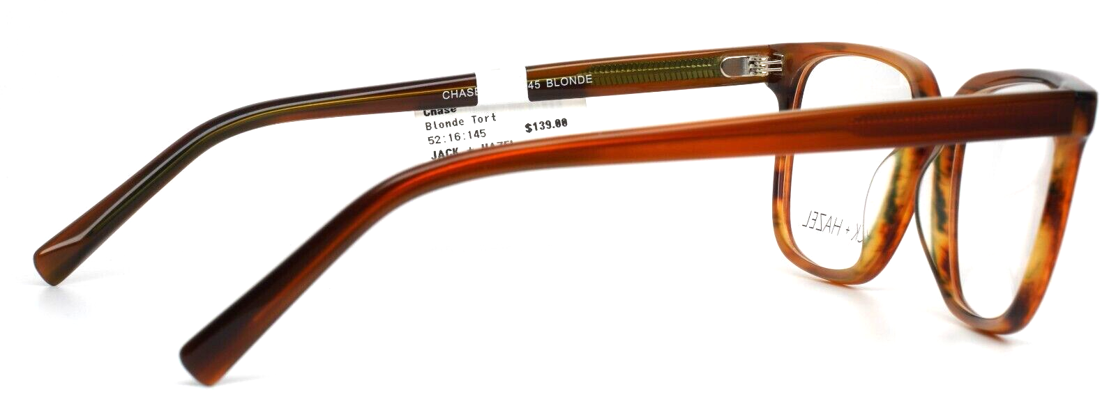 JACK + HAZEL Chase Blonde Mens Square Full Rim Eyeglasses 52-16-145 B ...