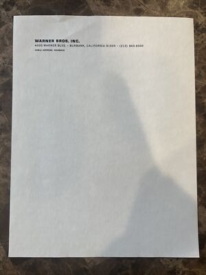 Original Warner Bros Inc Burbank California Letterhead Paper | eBay