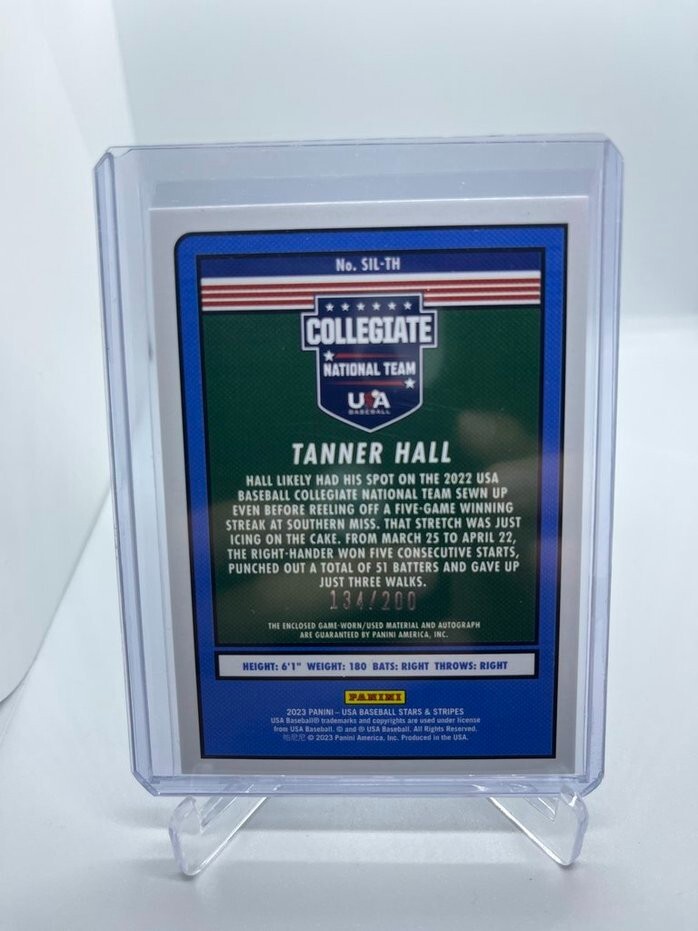 2023 Panini Stars & Stripes Tanner Hall Silhouettes Auto GU #SIL-TH ...