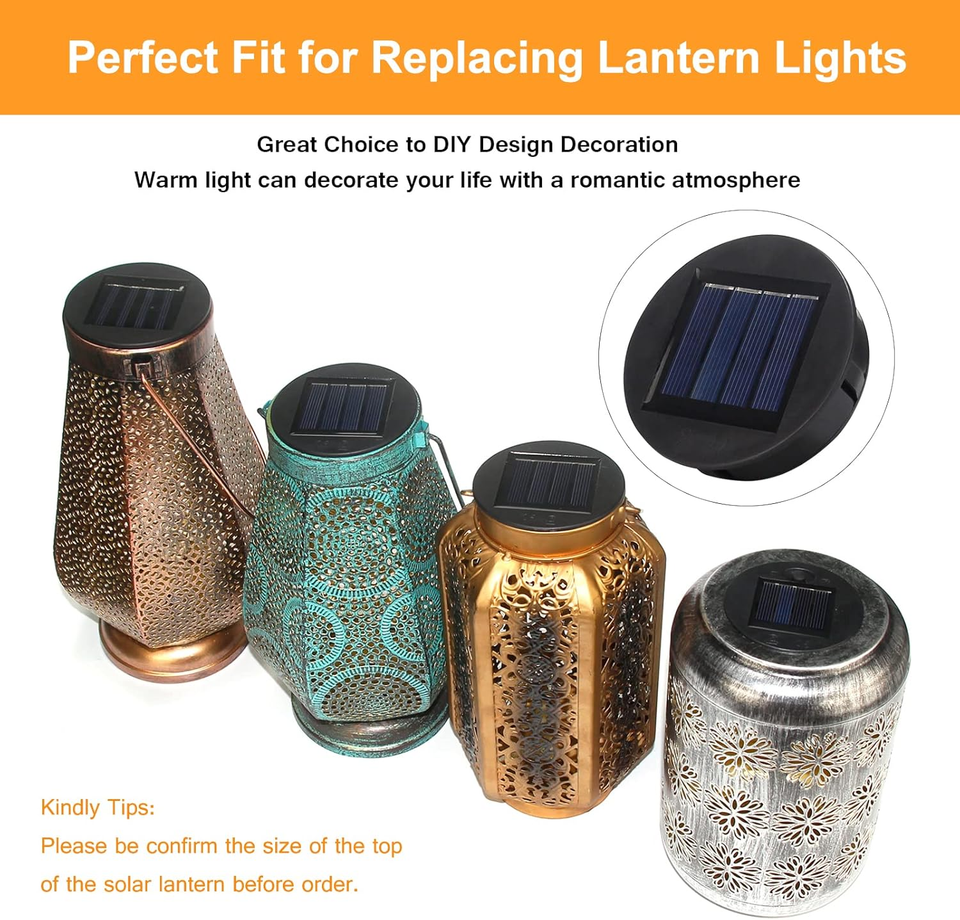 2 Pack Solar Lights Replacement Top, Solar Light Parts, LED Solar Panel ...