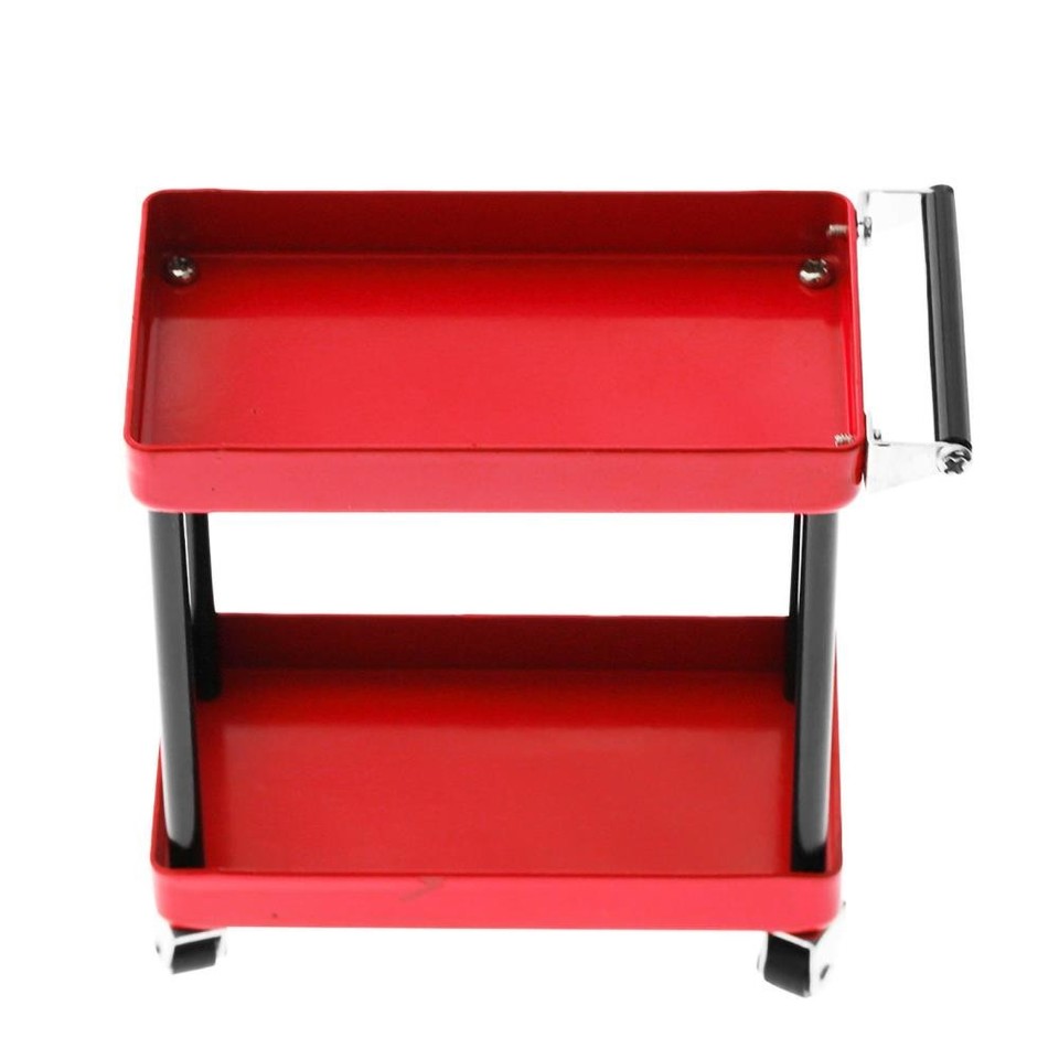 (Red)Service Tool Cart | 2-Tier Tools Storage Trolley | Mobile Workshop ...
