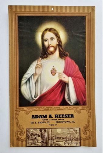 1946 antique ADAM A REESER painter paper hanger CALENDAR myerstown pa ...