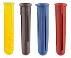 Timco Wall Plastic Plugs Red Brown Blue Yellow Concrete Masonry Brick ...