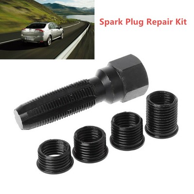 14mm Spark Plug Rethread Tool 4 Inserts Thread Insert Reamer Tap Repair ...