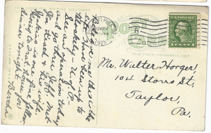 Broad Street, North from Master, Philadelphia, PA Antique Postmark 1915 ...