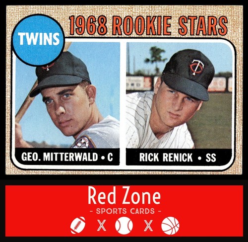 1968 Topps - #301 Twins Rookie Stars (Geo. Mitterwald / Rick Renick) RC ...
