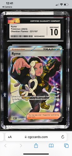 Pokémon TCG Ryme Obsidian Flames #221/197 Ultra Rare - CGC Gem Mint 10 ...