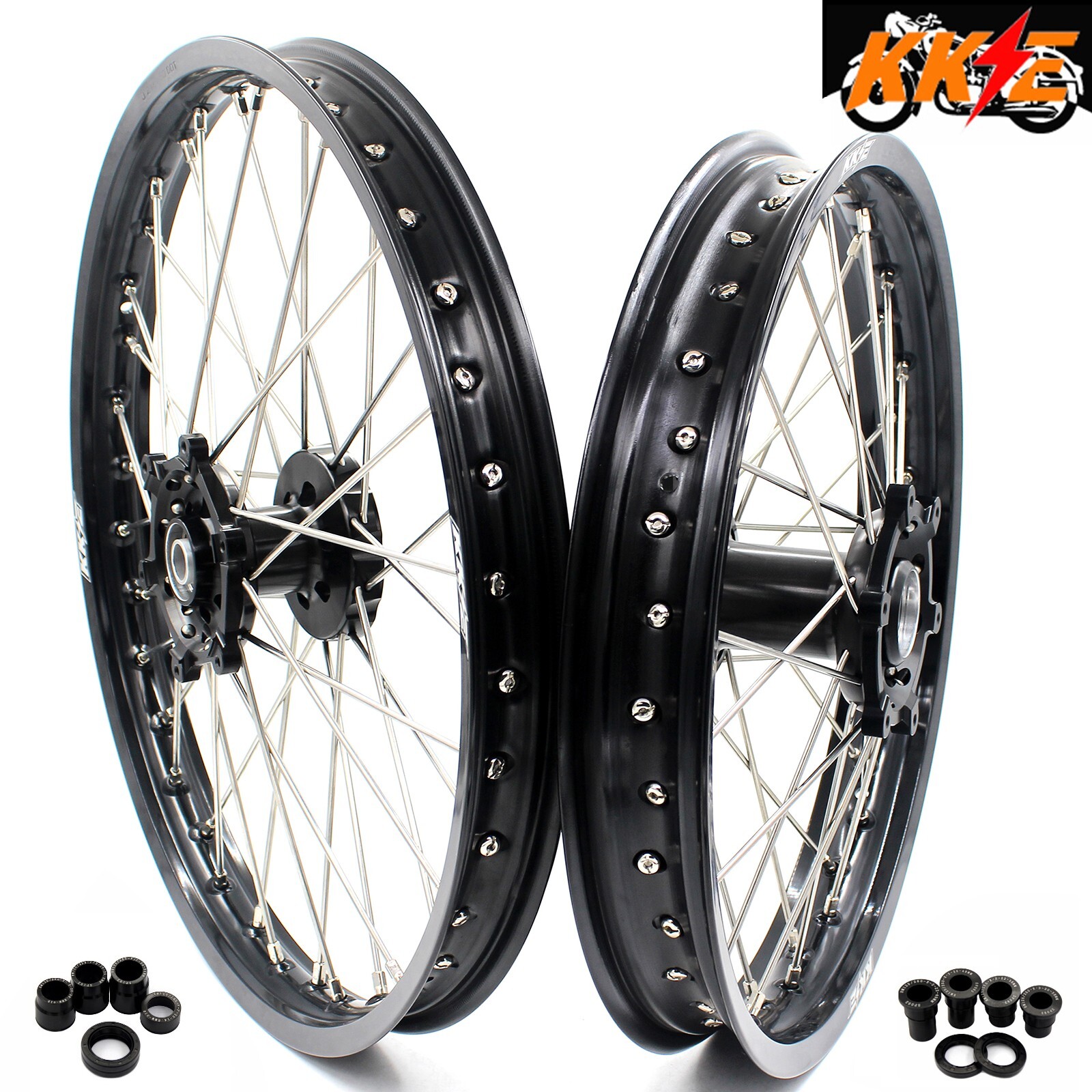 KKE 21/19 Motorcycle Wheels Set For Suzuki RM125 RM250 1996-2008 Black ...