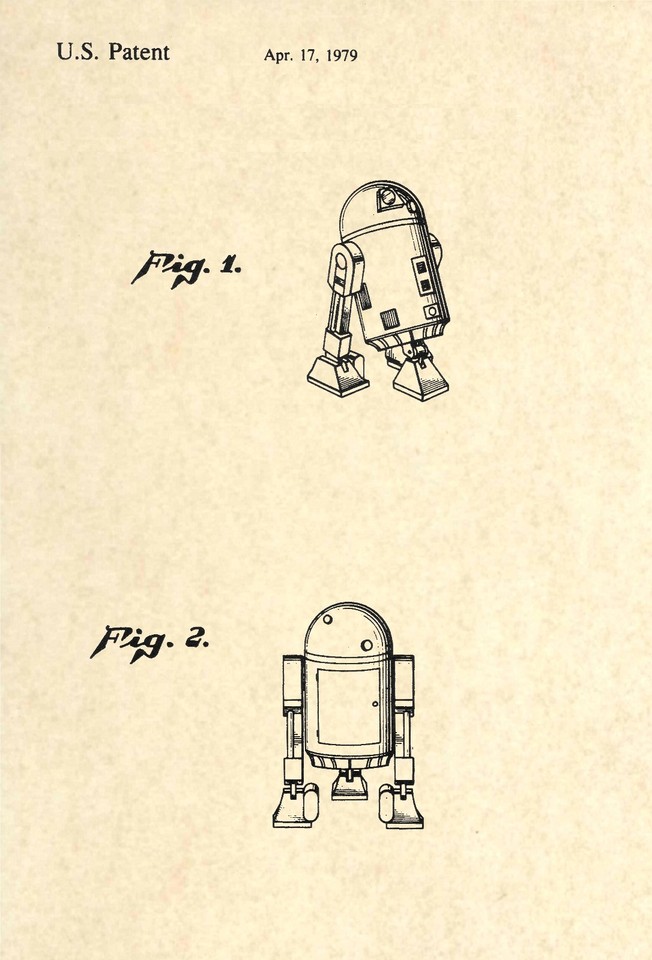 Official R2D2 Star Wars US Patent Art Print - George Lucas Original ...