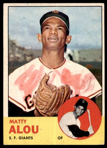 1963 Topps Baseball Card Matty Alou San Francisco Giants #128 | eBay
