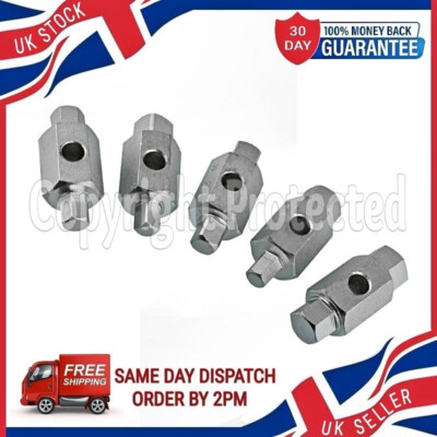 5PC SUMP PLUG KEYS DOUBLE ENDED OIL AXLE GEARBOX DRAIN FILL TOOL ...