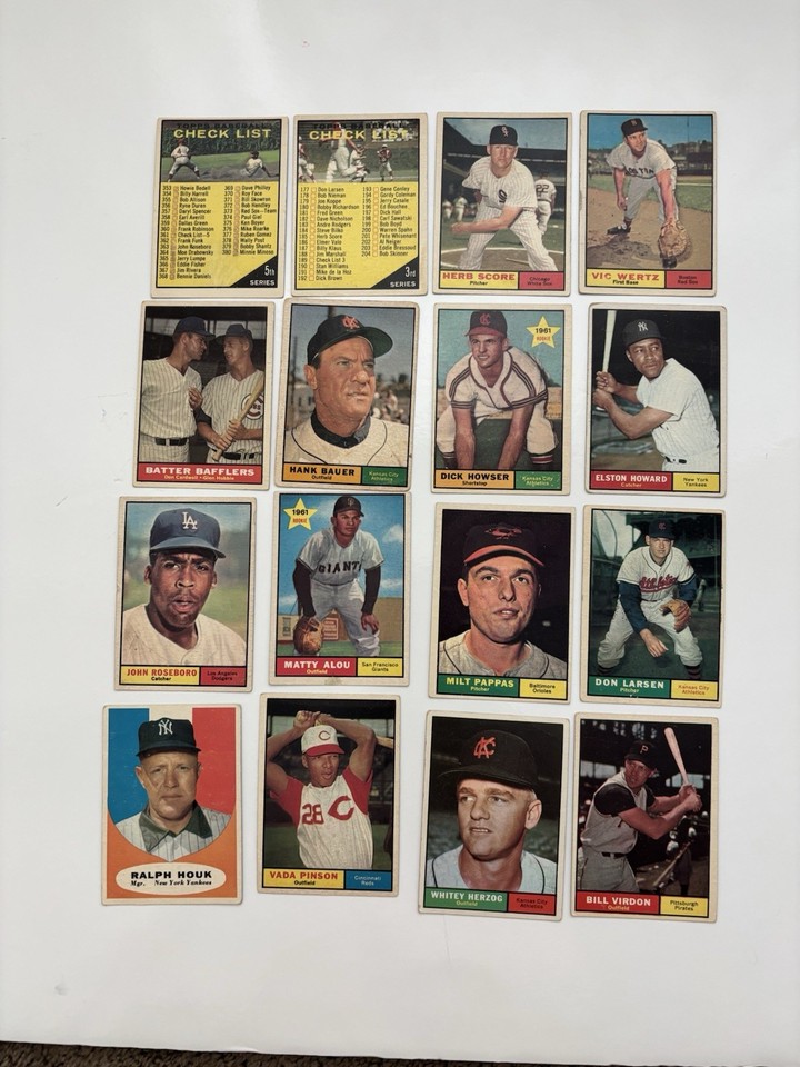SET Of 176 DIFFERENT 1961 TOPPS BASEBALL CARDS INCLUDING STARS | eBay