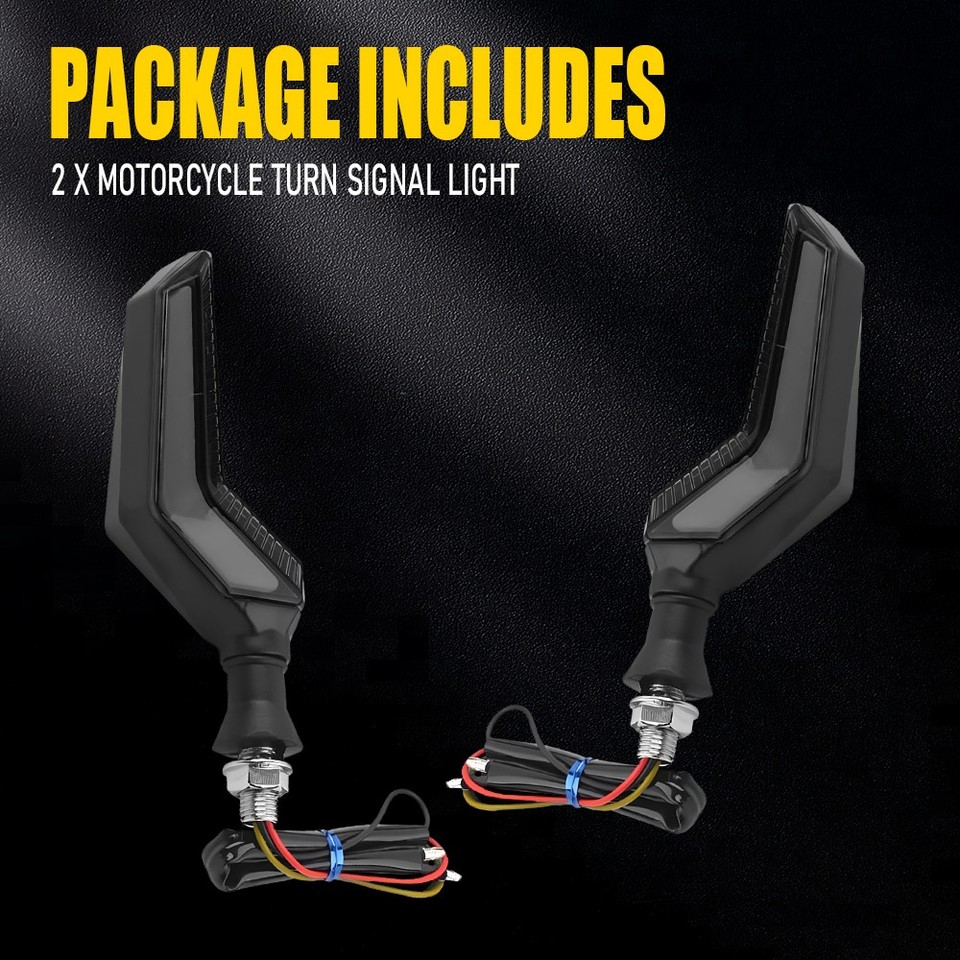 2x Amber+Blue Motorcycle LED Turn Signals Running Light Blinker For ...