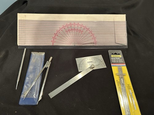 Vintage Drafting Drawing And Engineering Tools. Protractor. New Steel ...
