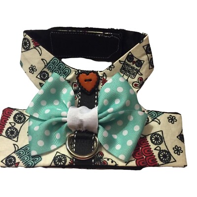 Handmade Owl Polk Dot Bow Pet dog Harness vest XS 118, S 172, M 243 | eBay