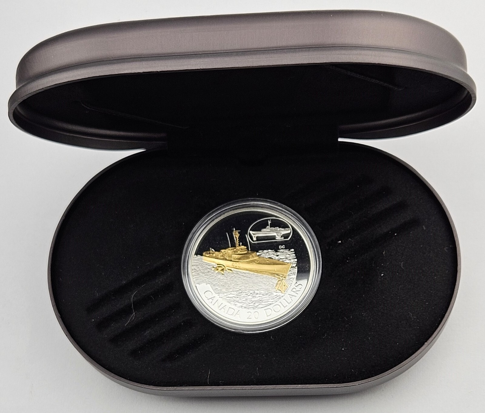 2003 Royal Canadian Mint Sterling Silver Coin HMCS Canada $20 w OGP NO ...