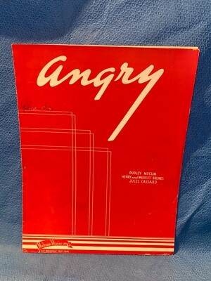 Vintage Sheet Music ANGRY Dudley Mecum Loc Red 3 | eBay