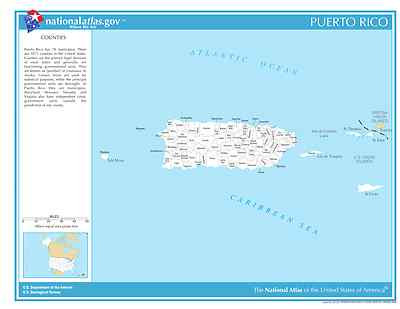 Puerto Rico Counties Laminated Wall Map | eBay