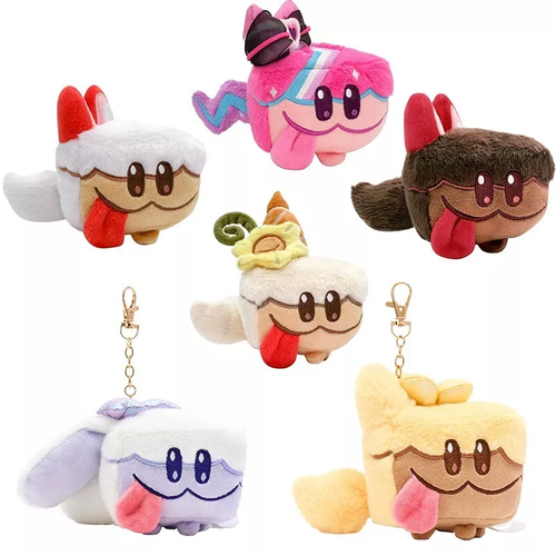 Cookie Run Kingdom Cake Hound Doll Keychain Chocolate Cake Dog Puff Dog ...