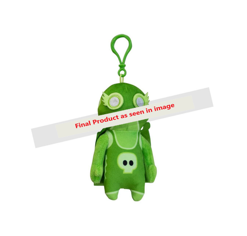 GANG BEASTS Clip On Key Chain 5 inch Plush Figure GREEN SKULL NEW ...