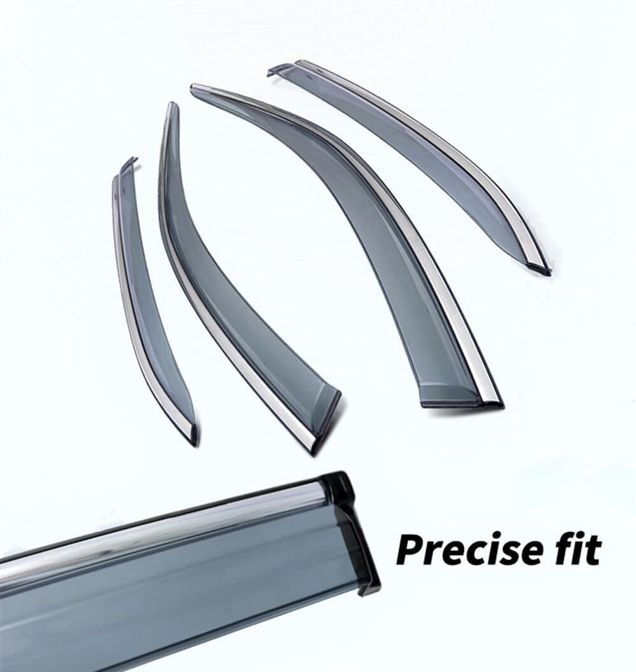Window Visors Rain Guards Chrome Trim Smoke Tinted Fit Toyota Camry ...