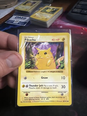Pokémon TCG Pikachu Base Set 58/102 Regular Shadowless Common | eBay