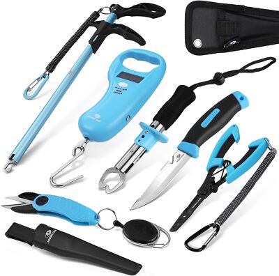 Mossy Oak Fishing Tool Set Lip Gripper/Plier/Fillet Knife/Hook Remover ...