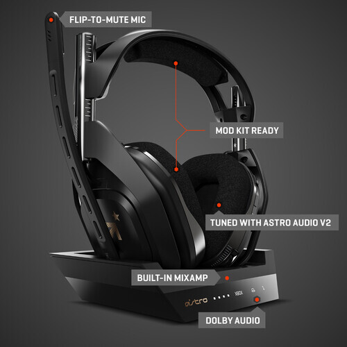 ASTRO A50 Wireless Gaming Headset (4th Gen) w/ Base Station Xbox/PC ...