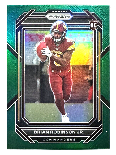 ROOKIE CARD BRIAN ROBINSON JR Commanders 2022 Panini Prizm GREEN ...