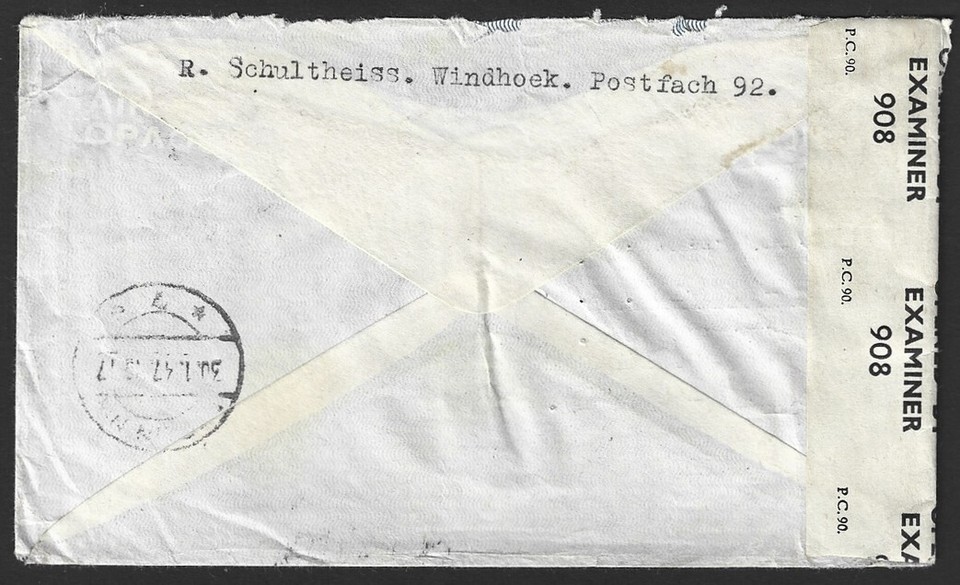 South West Africa 1931 3d pair & 2/6 on cover to Germany. SG77/82 | eBay