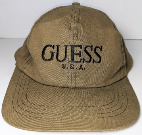 VTG Guess USA Logo Embroidered Snapback Cotton Hat Cap OSFA One Size ...