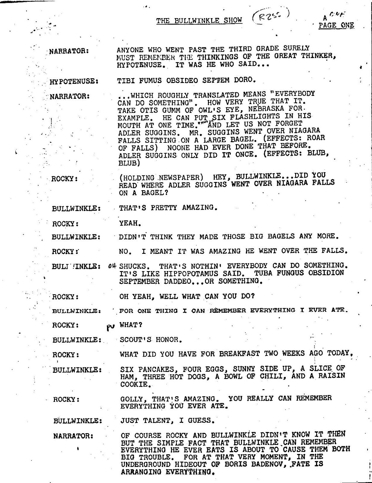 ROCKY & BULLWINKLE 2 Cartoon TV Series Scripts, Dudley Do-Right Peabody ...