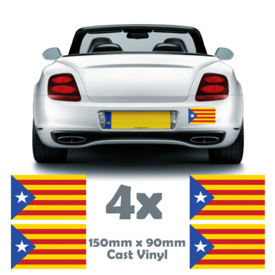 4x Catalonia Flag Stickers - Car Vinyl Decal - Catalan Stickers - 150mm ...
