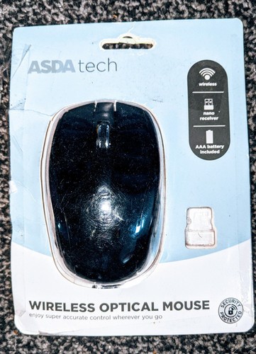Asda Tech Wireless optical Mouse - Black | eBay