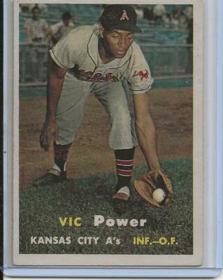 1957 Topps Baseball Card Vic Power Kansas City Athletics Near Mint ...