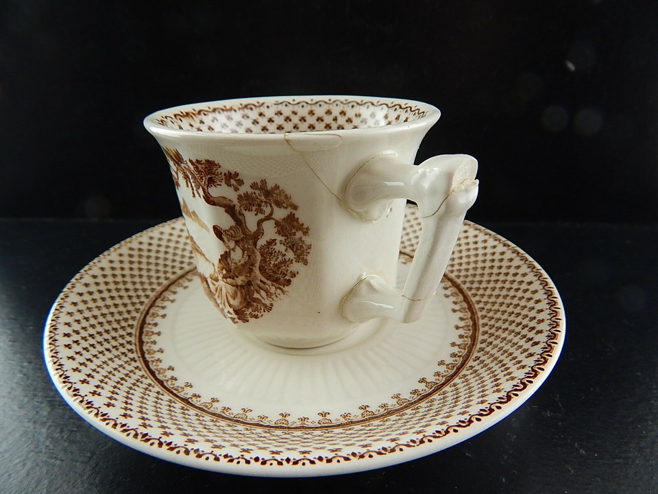 Antique W Adams & Sons Real English Ironstone Du Barry Coffee Cup ...