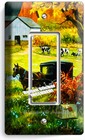 AMISH COUNTRY FARM BARN COWS HORSE CARRIAGE LIGHT SWITCH OUTLET PLATE ...