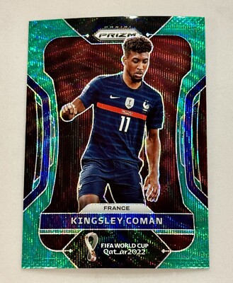 2022 Panini Prizm World Cup Qatar Green Wave Prizm Kingsley Coman ...