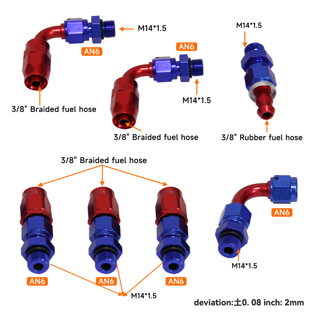 Adjustable Fuel Pressure Regulator Kit Gas / Oil Gauge 6AN AN6 Line ...