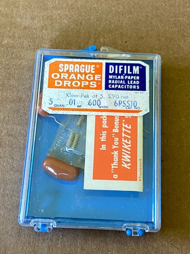 5 NOS NIB Vintage Sprague Orange Drop .01 uf 600v 220P Guitar ...