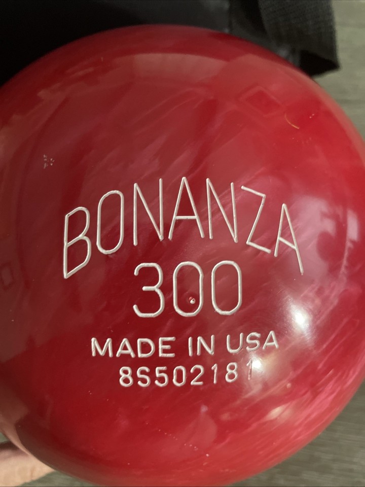 NOS Vintage BONANZA 300 Undrilled 16 Pound Red Swirl Bowling Ball ...