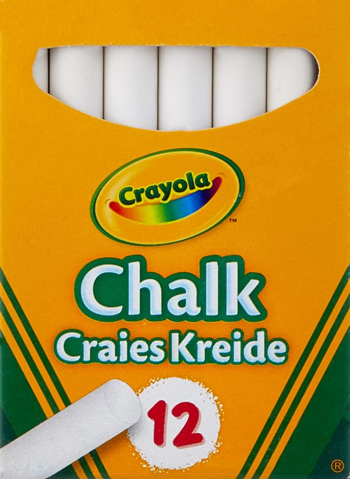 Crayola White Chalk 12Ct, Anti-Dust Chalkboard Chalk Sticks, Back to ...