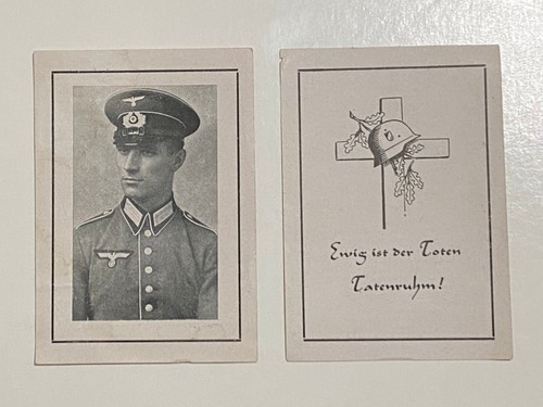 German WW2 Soldier Death Cards Dec 1944, Original Qty 2 Sgt East/West ...