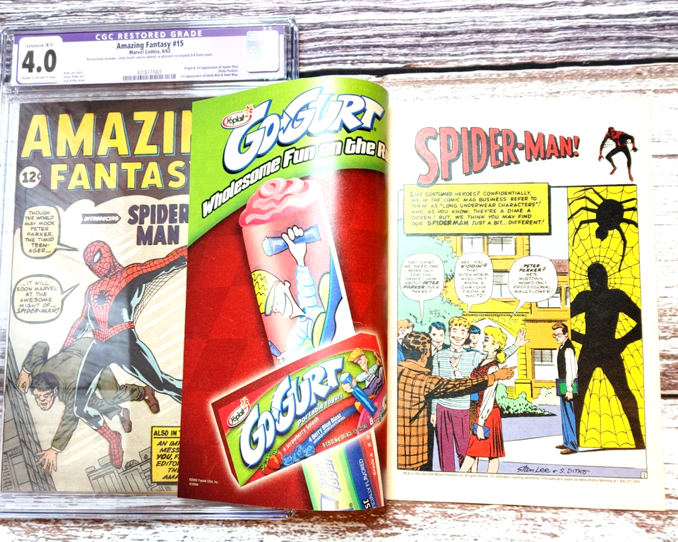 AMAZING FANTASY #15, 1962 CGC GRADE 4.0 (Restored)1ST APPEARANCE OF ...