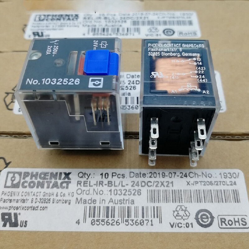 5Pcs PHOENIX CONTACT No.1032526 REL-IR-BL/L-24DC/2X21 24VDC Relay 8Pins ...