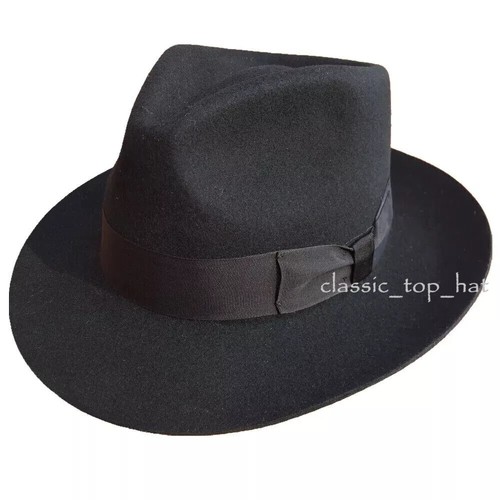 Israel Jewish Hat Wool Hasidic Jews Wide Brim Fedora Cap Black Felt | eBay