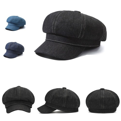 Versatile Octagonal Caps Vintage Newsboy Cap Fashion Women Denim Beret ...